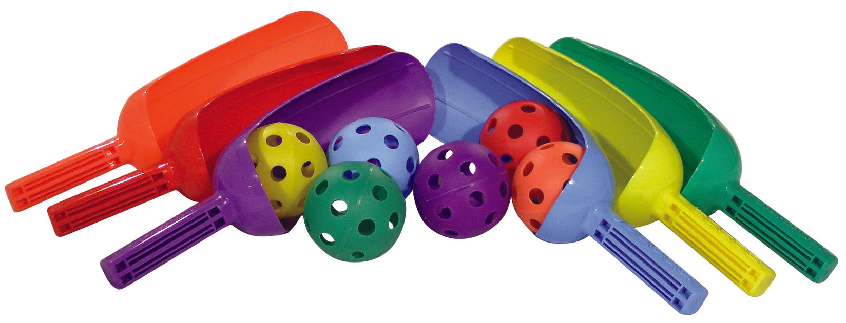 Scoop Set of 6 colored bats and balls — Thinking Toys