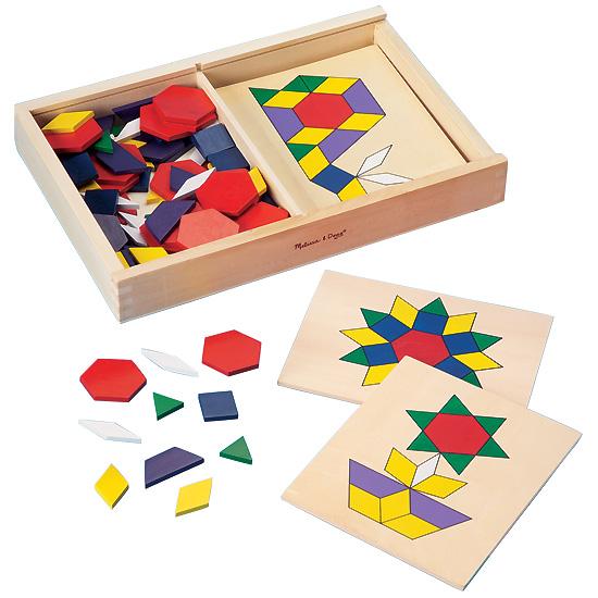 Pattern Blocks & Boards (5 Boards - 120 Pieces) — Thinking Toys